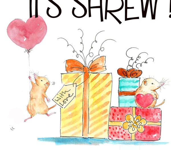 Shrew Birthday card