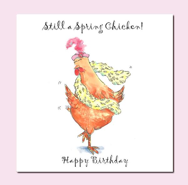 Spring Chicken Birthday Card