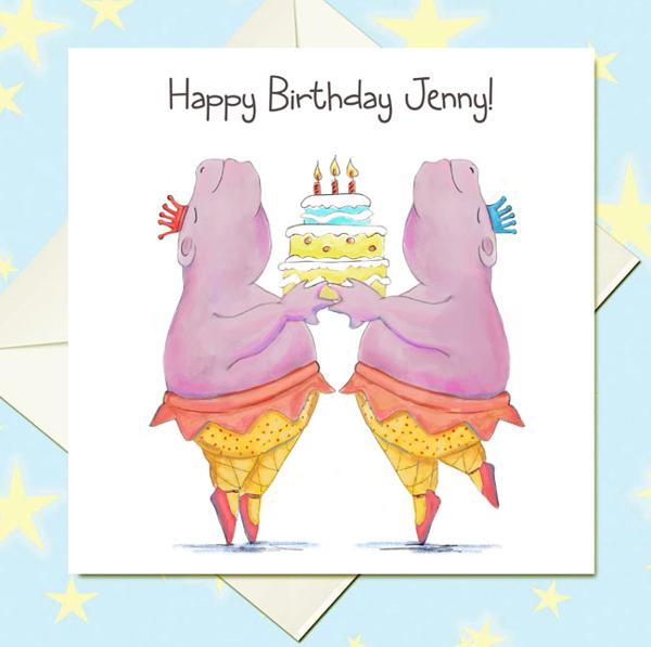 Purple Hippo Birthday Card – Mingoes