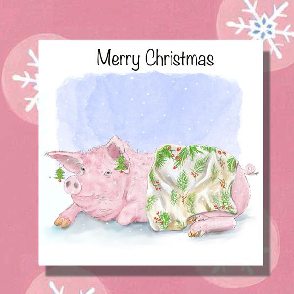 Christmas Pig Card – Pig in Blanket – Mingoes